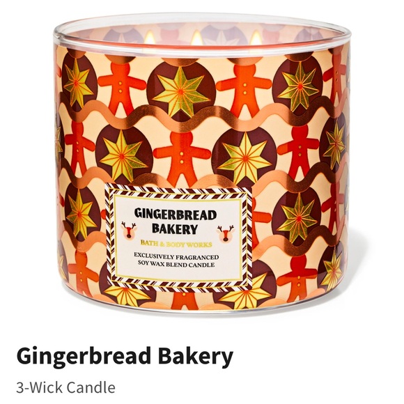 Bath & Body Works | Accents | Nib Bbw Gingerbread Bakery Scented 3wick ...